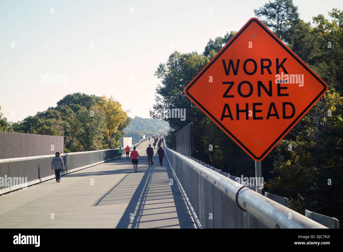 Construction walkway sign hi-res stock photography and images - Alamy