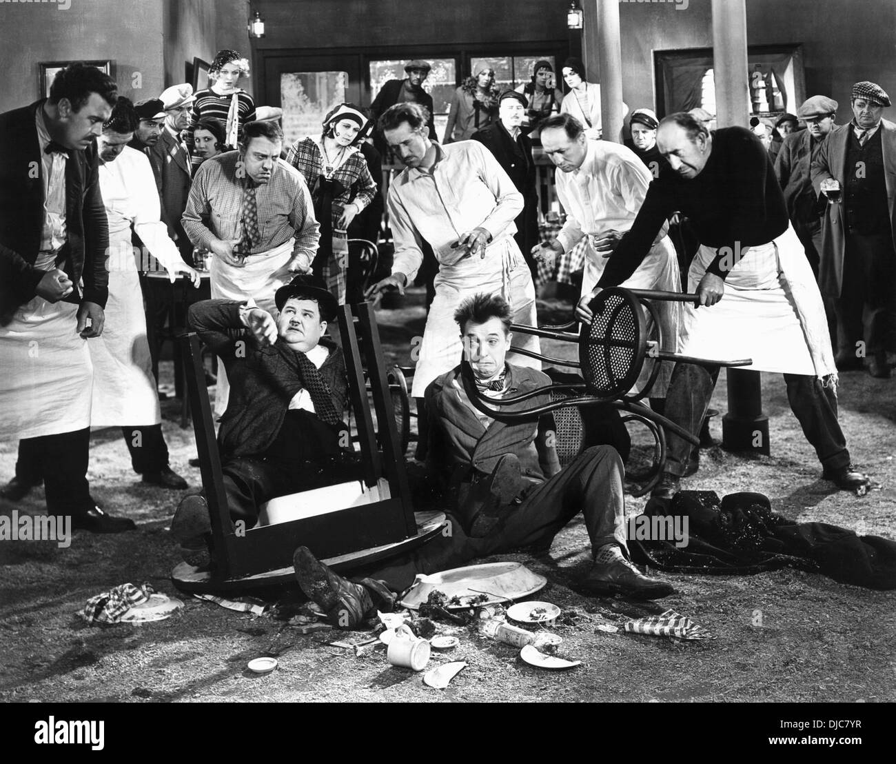 Oliver Hardy, Stan Laurel, Constantine Romanoff and Tiny Sandford on ...