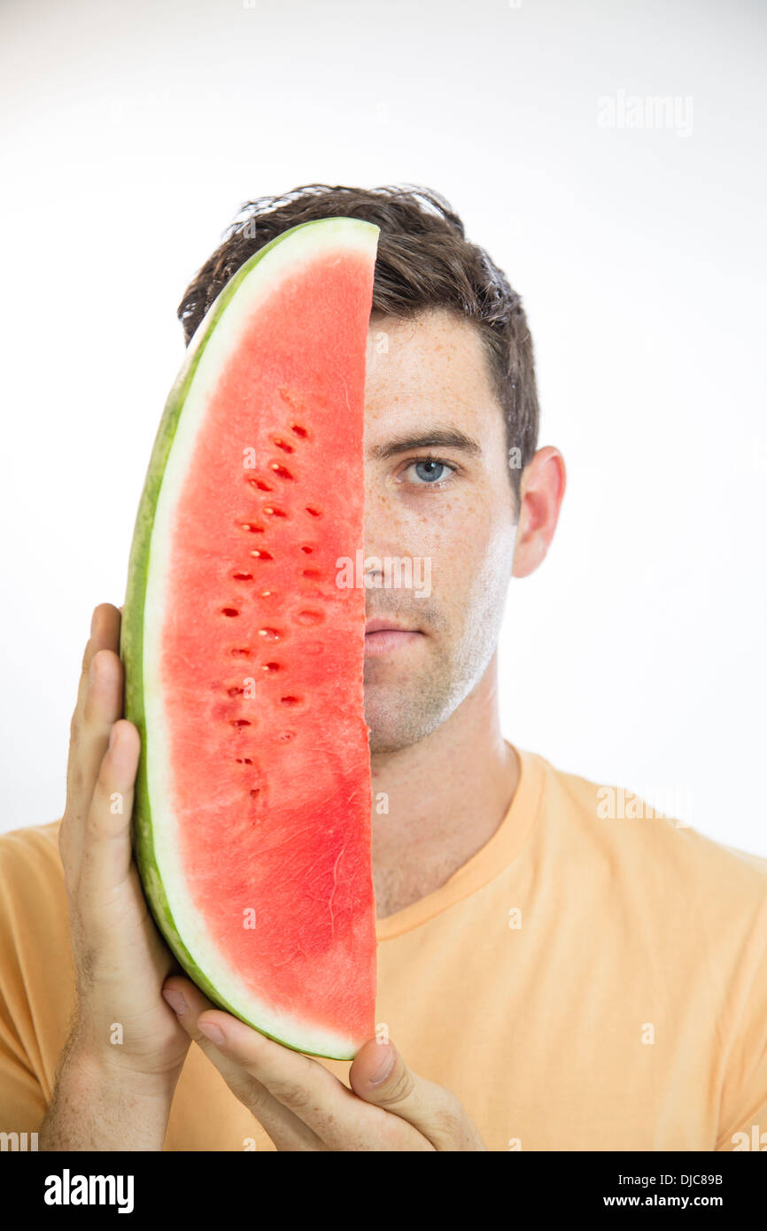 Watermelon man not asia hi-res stock photography and images - Alamy