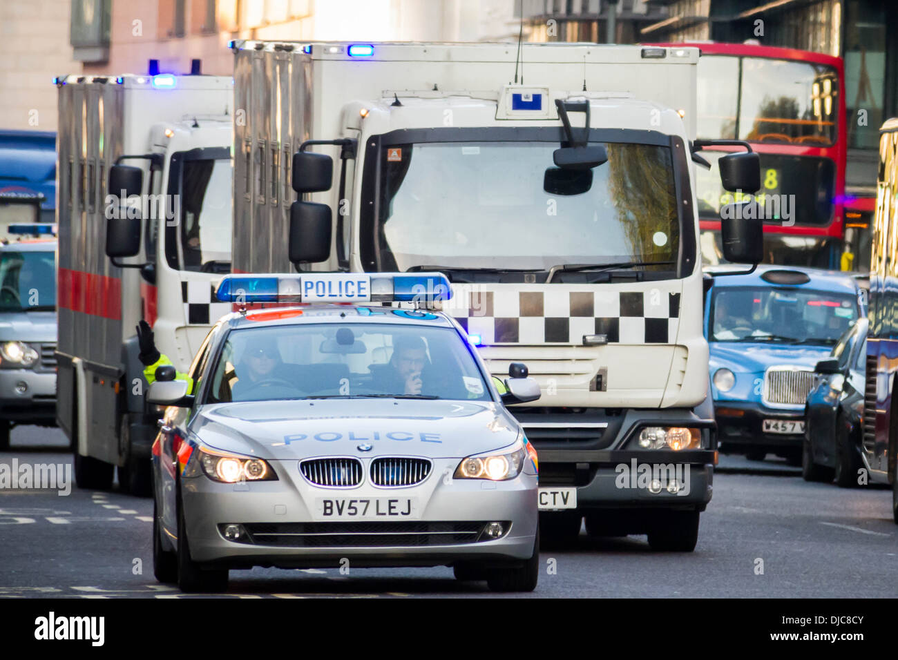 High security police convoy arrival of Michael Adebolajo and Michael ...