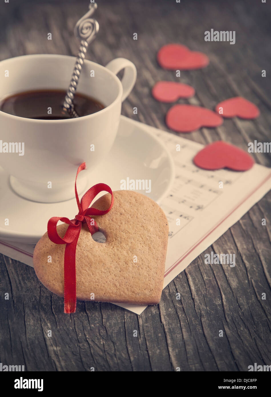 Heart shaped cookies coffee hi-res stock photography and images - Alamy