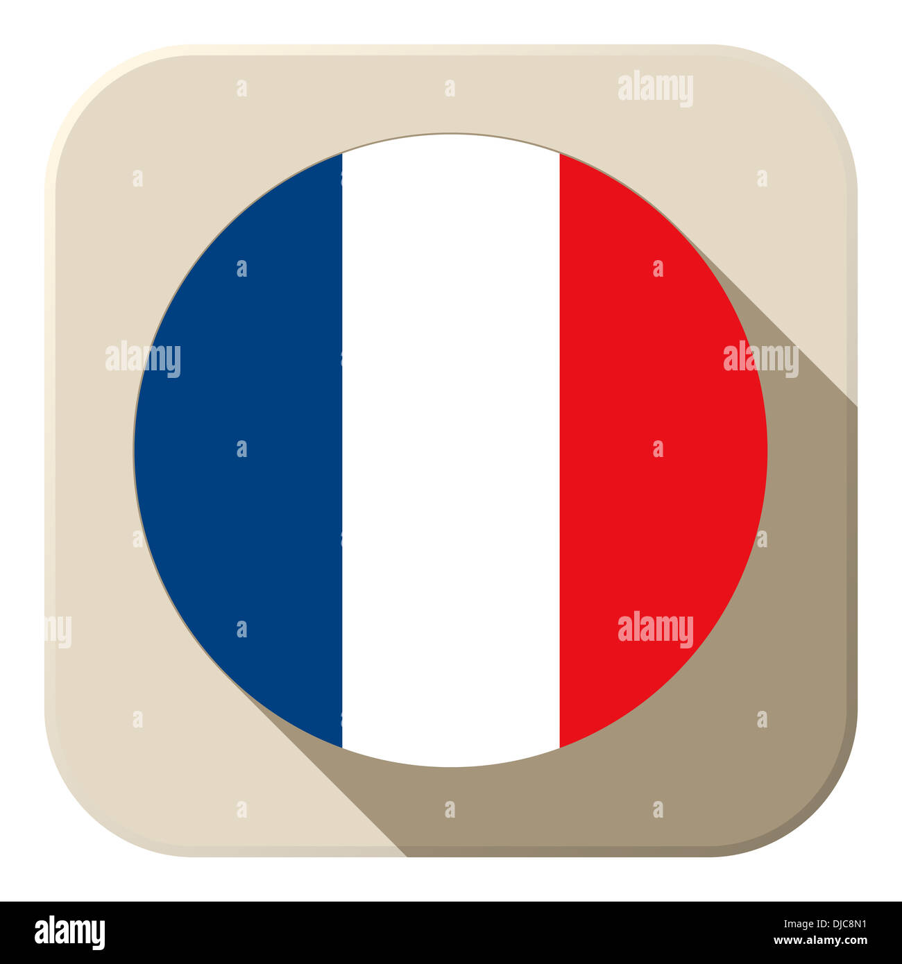 Vector - France Flag Button Icon Modern Stock Photo - Alamy
