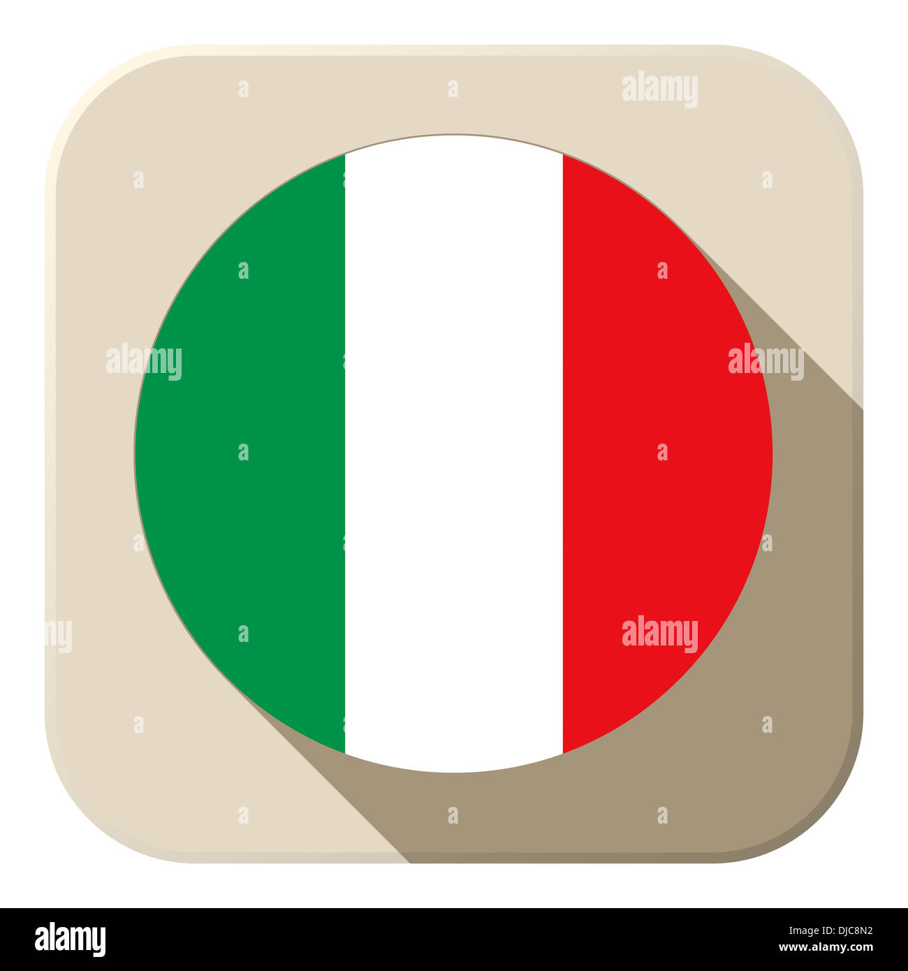 Vector - Italy Flag Button Icon Modern Stock Photo - Alamy