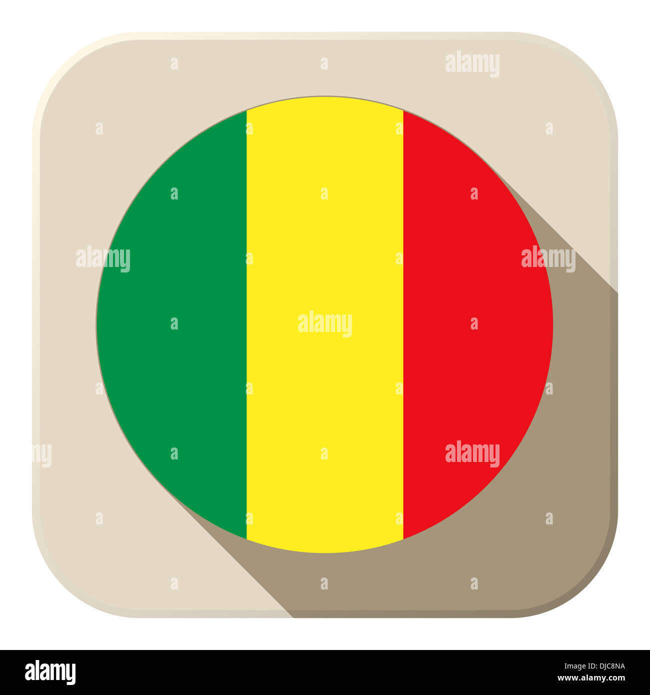 Vector - Mali Flag Button Icon Modern Stock Photo - Alamy