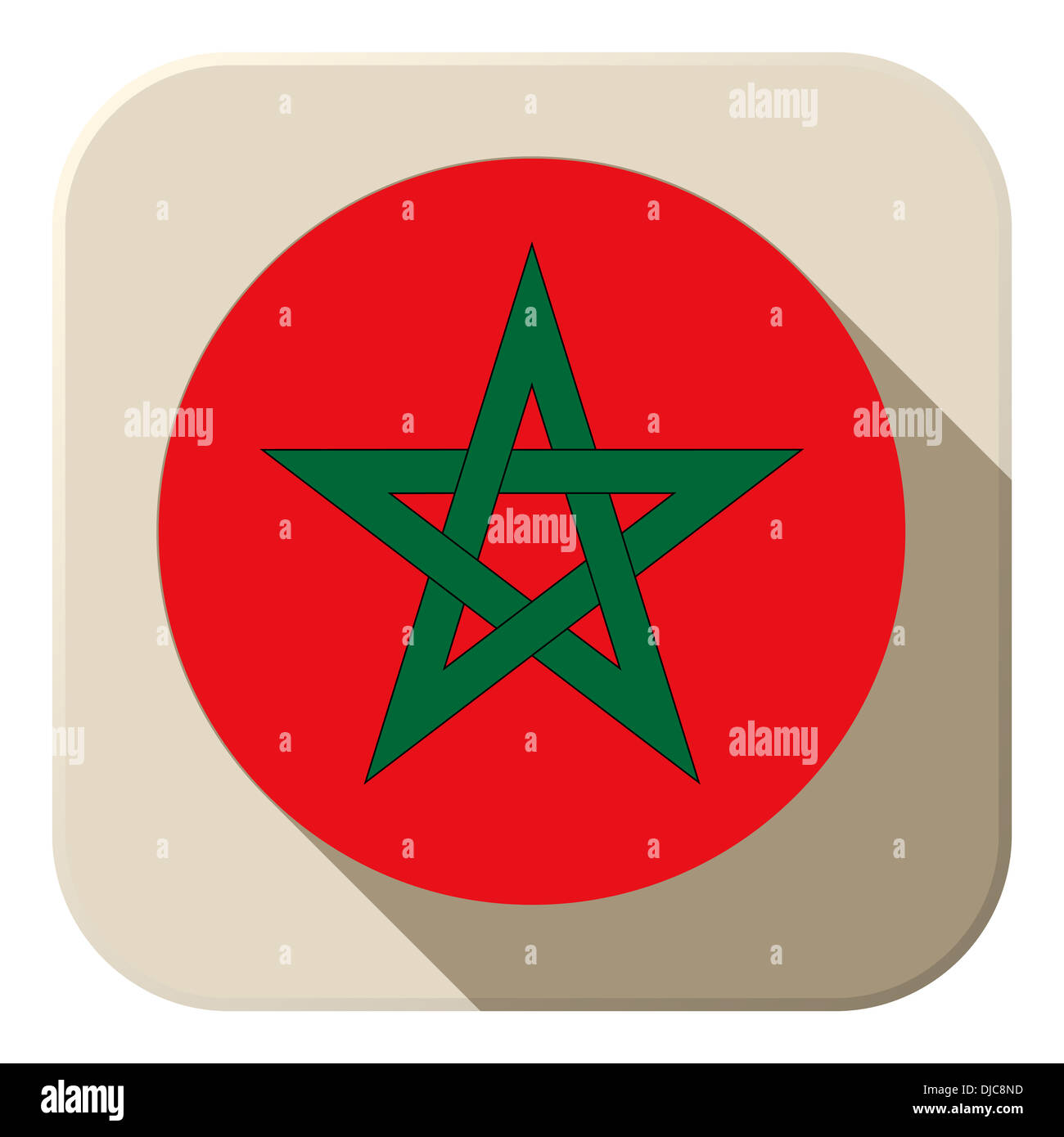 Vector - Morocco Flag Button Icon Modern Stock Photo - Alamy