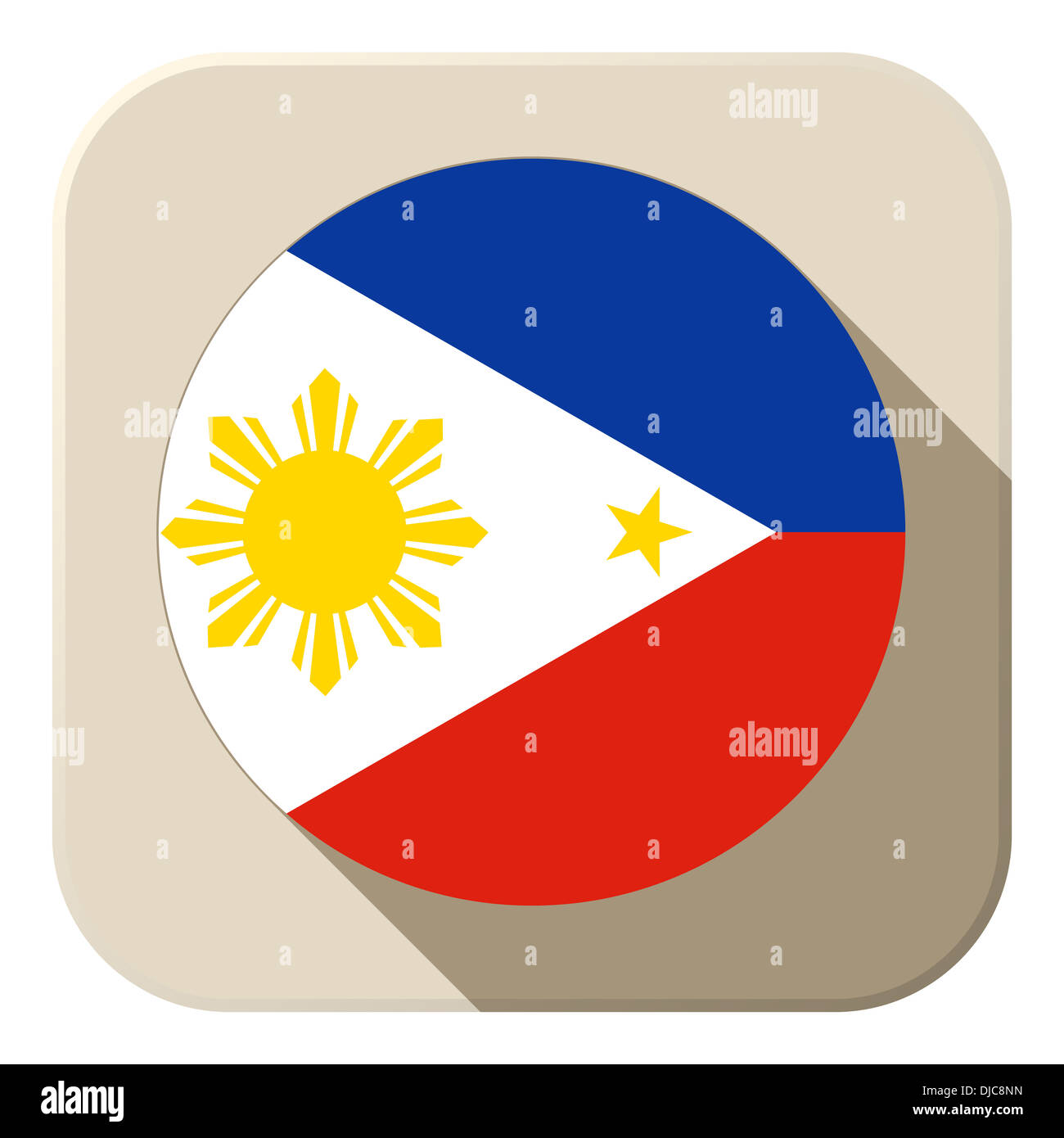 Vector - Philippines Flag Button Icon Modern Stock Photo - Alamy