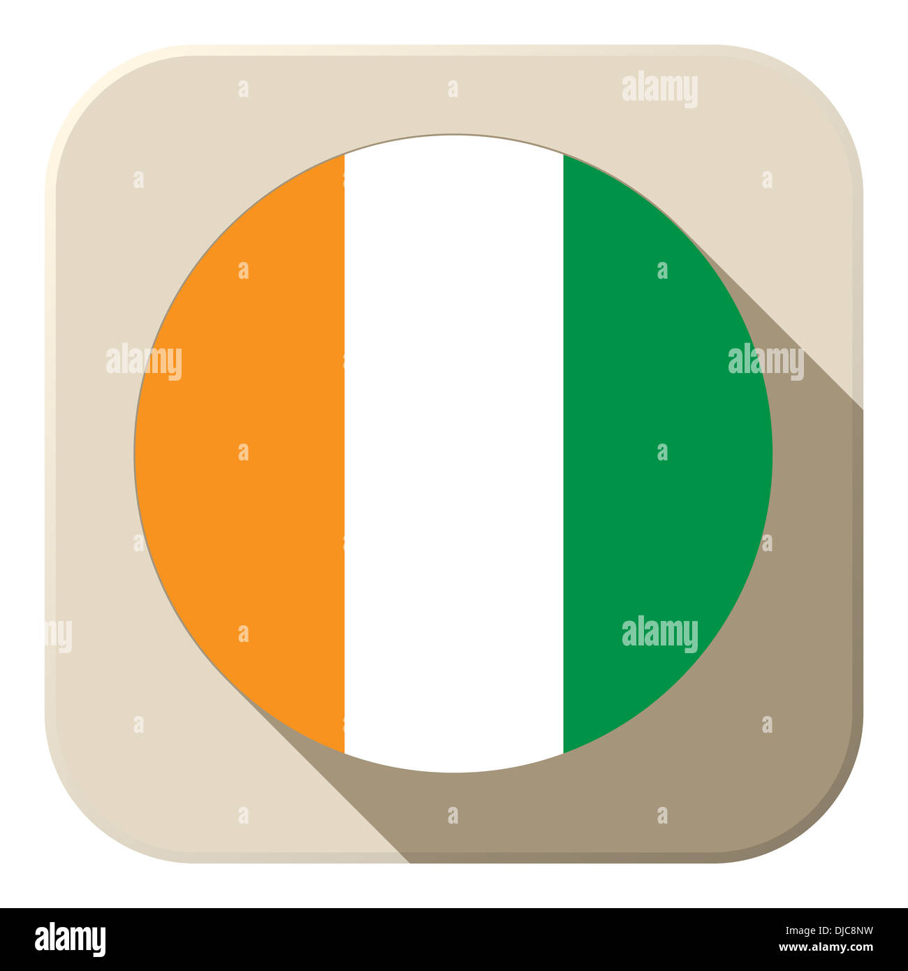 Vector - Ireland Flag Button Icon Modern Stock Photo - Alamy