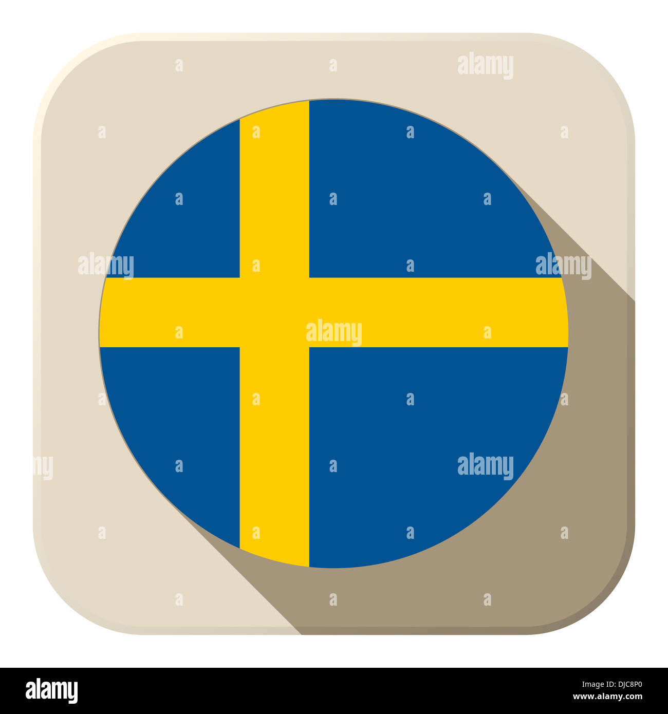 Vector - Sweden Flag Button Icon Modern Stock Photo - Alamy