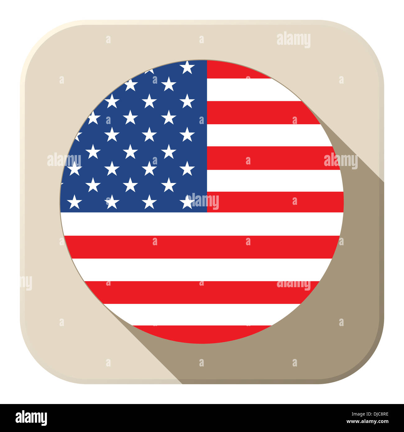 Vector - USA Flag Button Icon Modern Stock Photo - Alamy