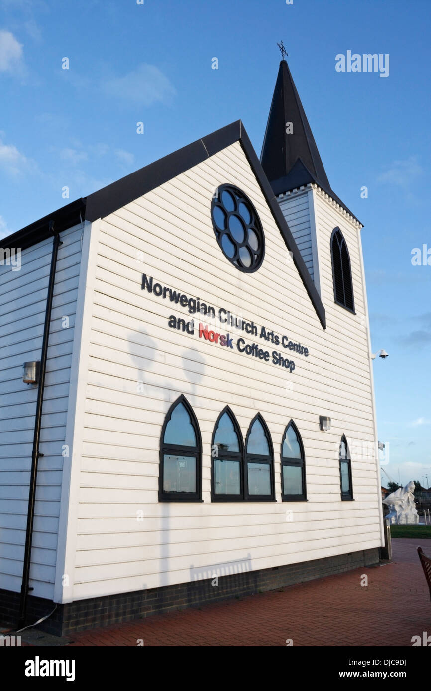 The Norwegian Church Arts centre in Cardiff Bay Wales UK Stock Photo ...