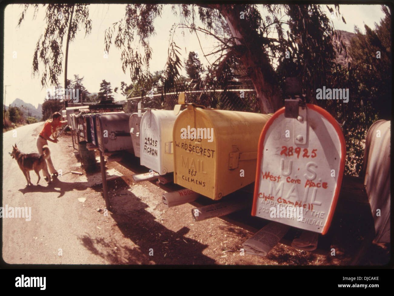 Clustered mailboxes are used in the Malibu Lake area in the Santa ...