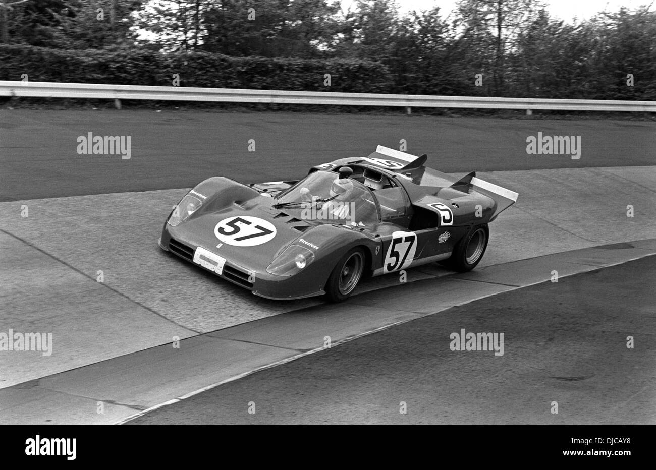 Ignacio Giunti in a Ferrari 512 Spyder at the Karussel corner in the ...