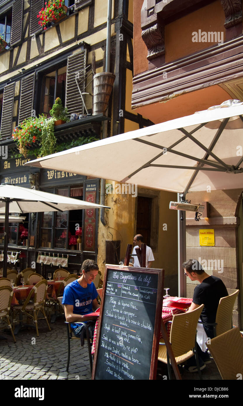 Outdoor cafe Strasbourg Alsace France Stock Photo - Alamy