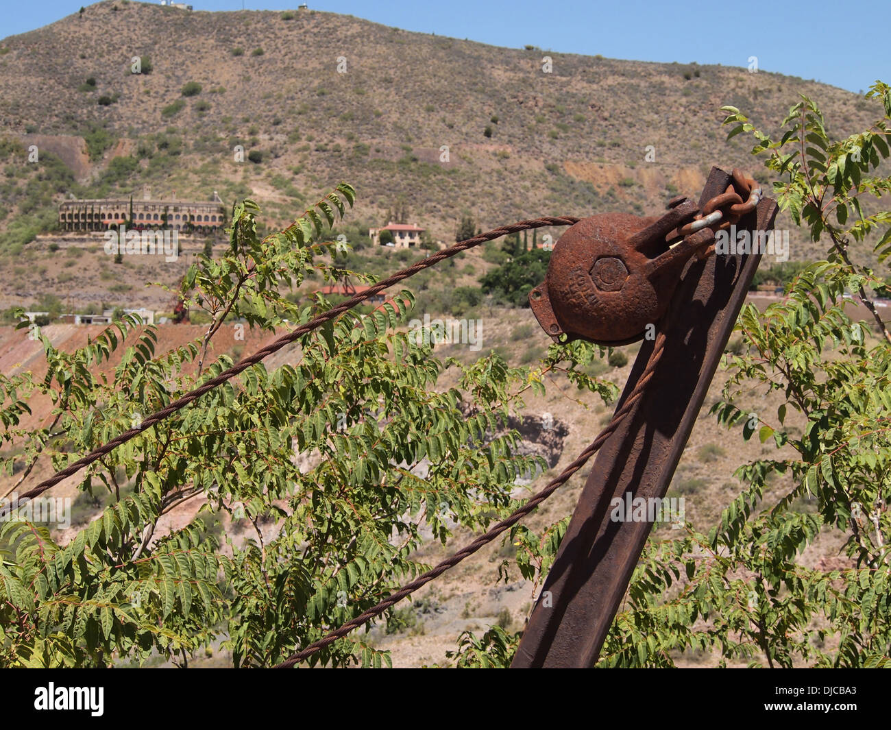 Mining machinery on display in the historic gold and copper mining town ...
