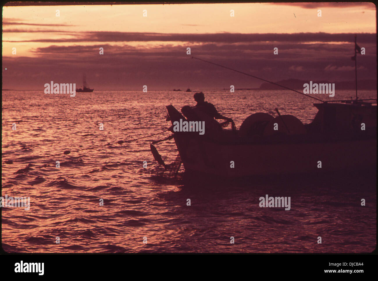 Gill net fishing is practiced on the Columbia River, a major river ...