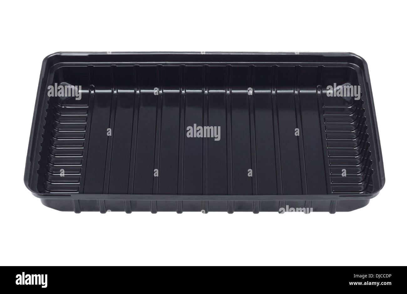 Black Plastic Storage Tray On White Background Stock Photo - Alamy