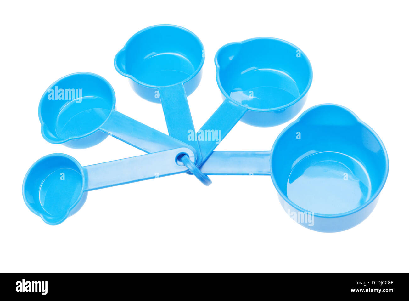 Plastic Measuring Spoons Set On White Background Stock Photo - Alamy