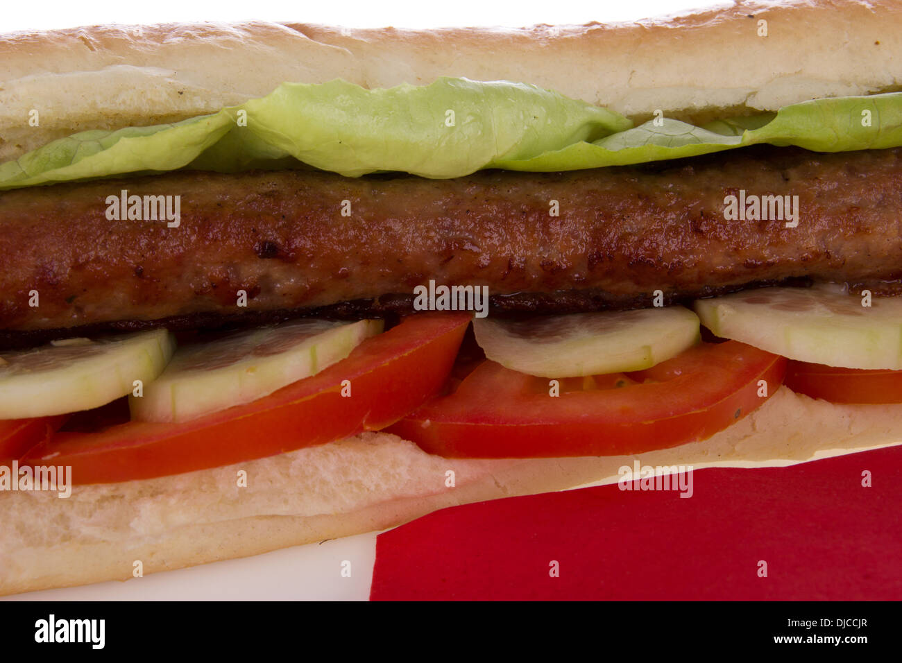 kebab in flat bread with tomato and cucumber Stock Photo - Alamy