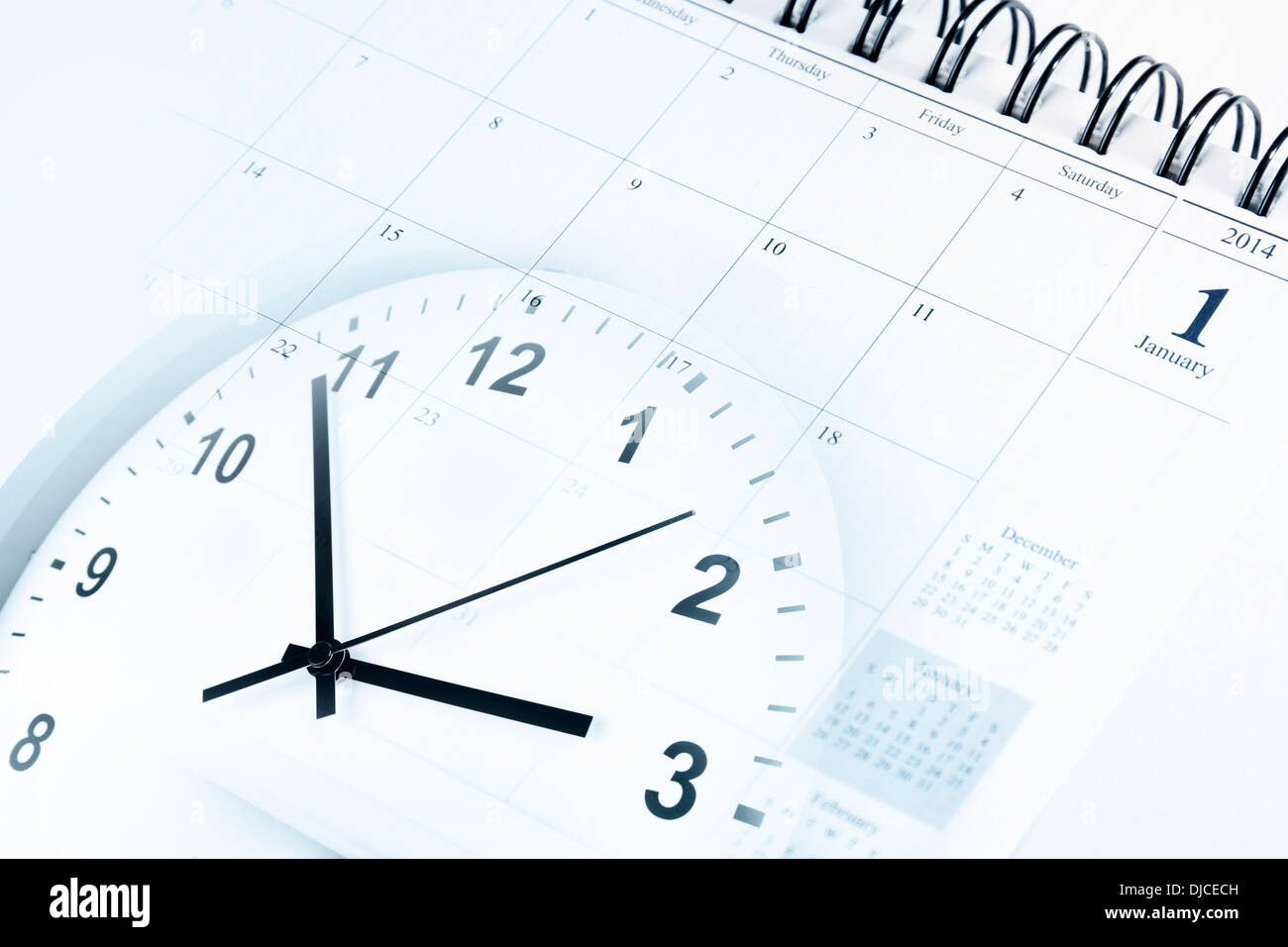 Clock face and calendar composite Stock Photo - Alamy