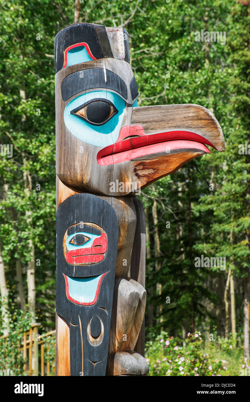 First Nations Totem; Teslin, British Columbia, Canada Stock Photo - Alamy