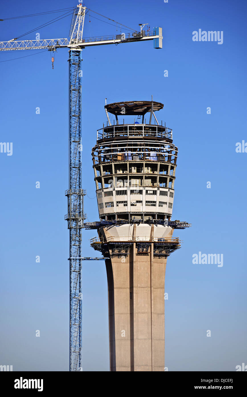 Airport Tower Under Construction. Modern Airport Tower Building with ...
