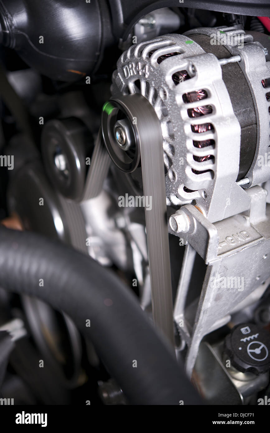 Car Alternator Inside Modern Vehicle - Alternator Closeup Stock Photo ...