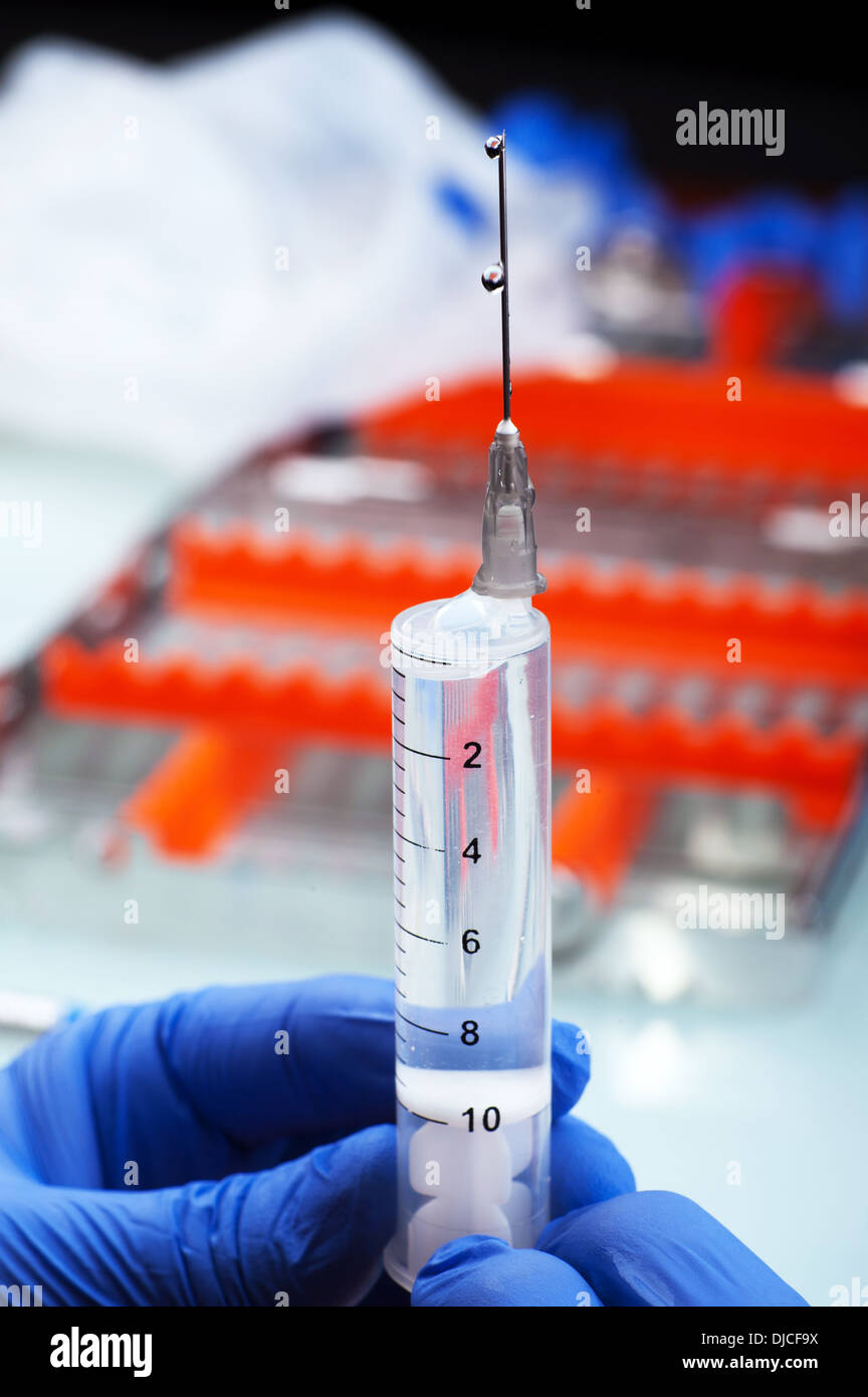 Preparing to injection Closeup Photo. Medical Equipment Stock Photo - Alamy