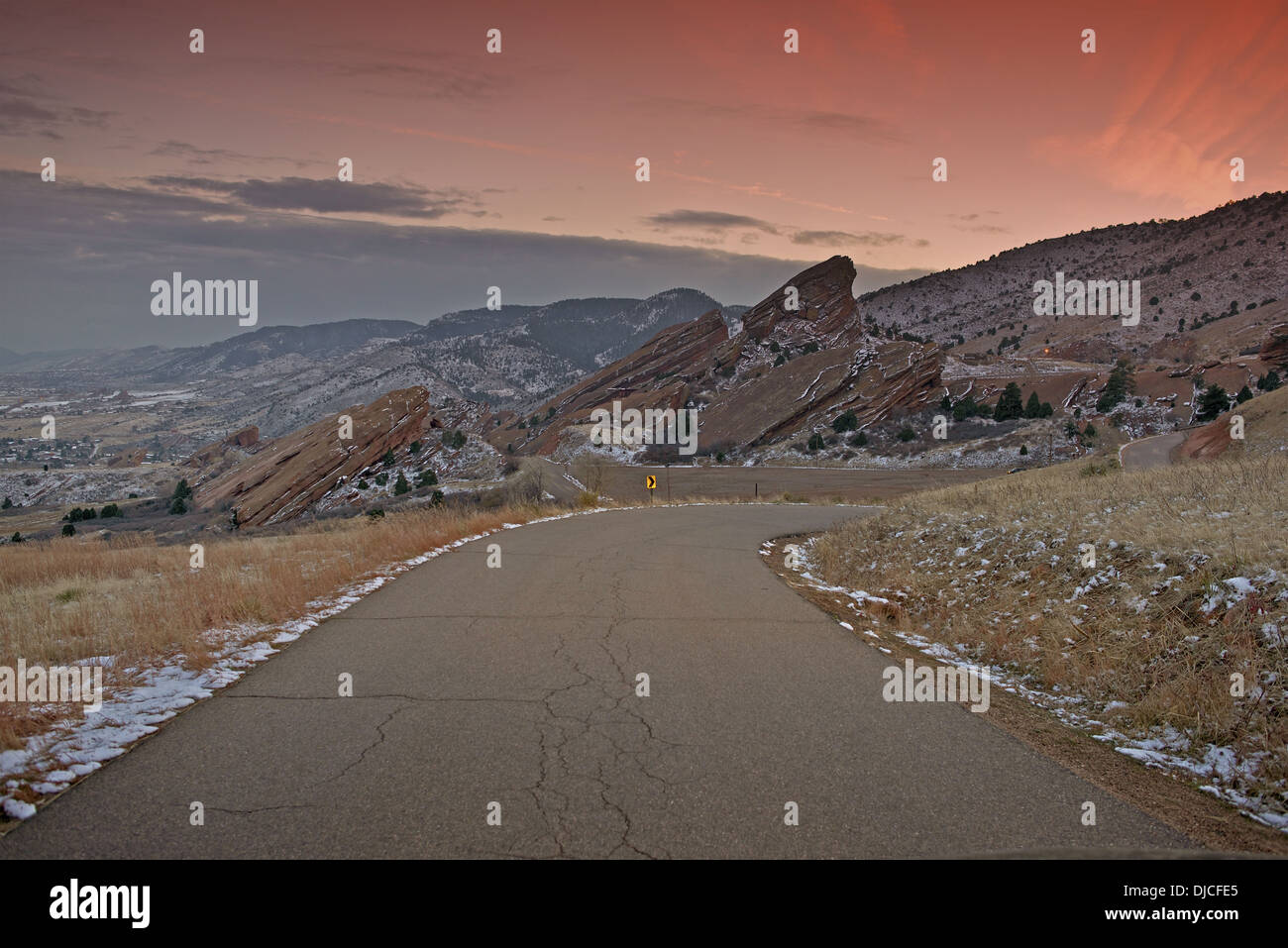 Red Rocks Park near Denver, Colorado, USA. Red Rock Park Sunset Stock ...