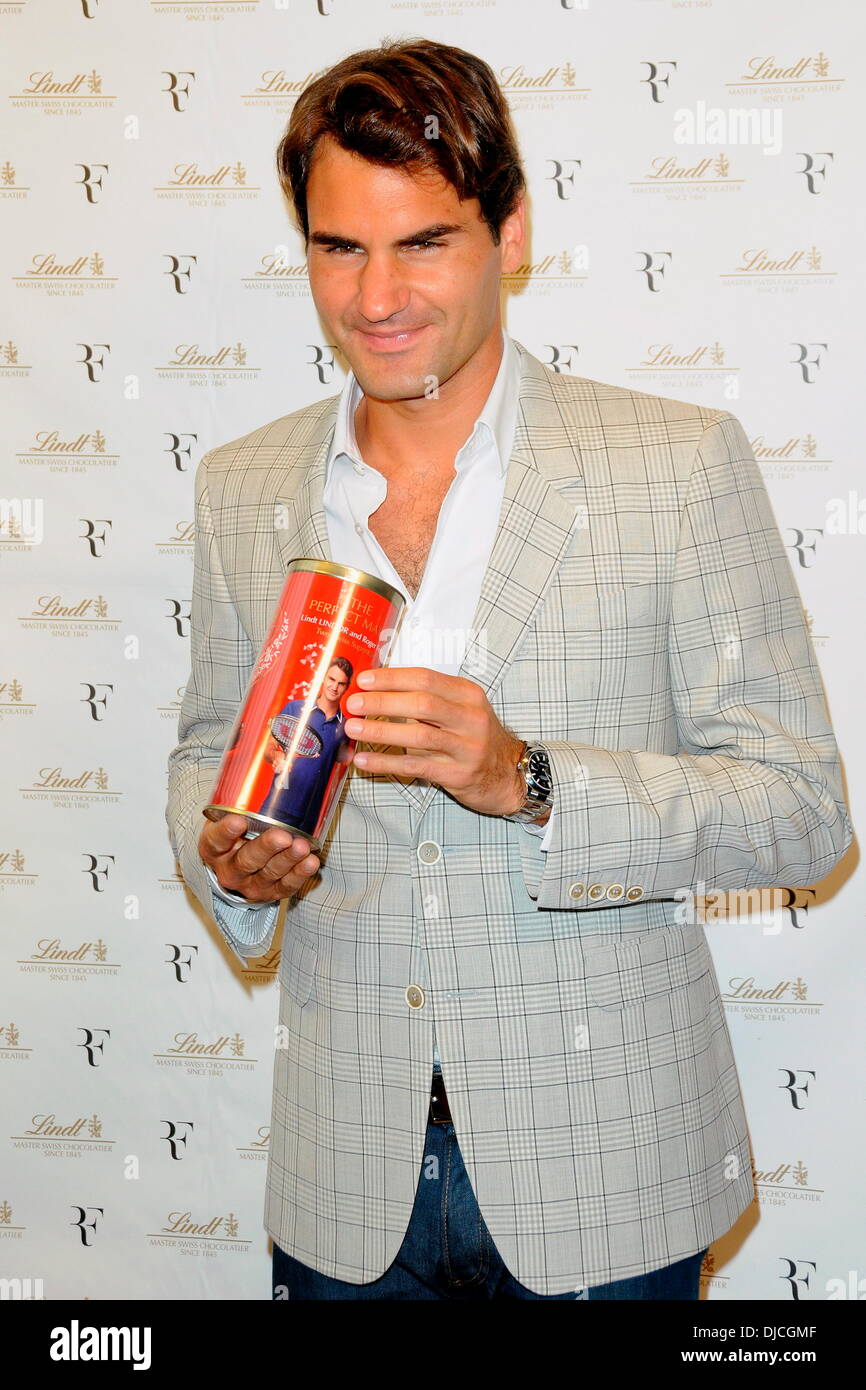 Roger Federer Lindt Premium Chocolate Party at the Lindt Fifth Avenue ...
