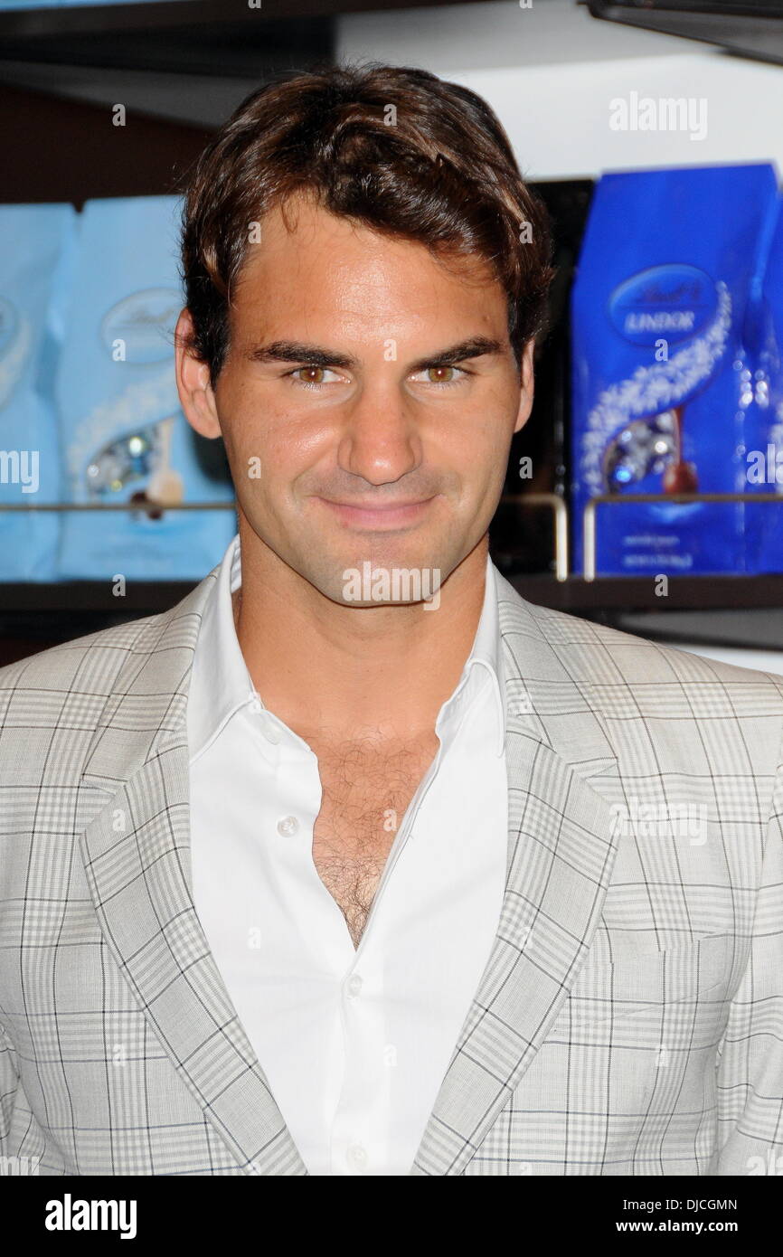 Roger Federer Lindt Premium Chocolate Party at the Lindt Fifth Avenue ...