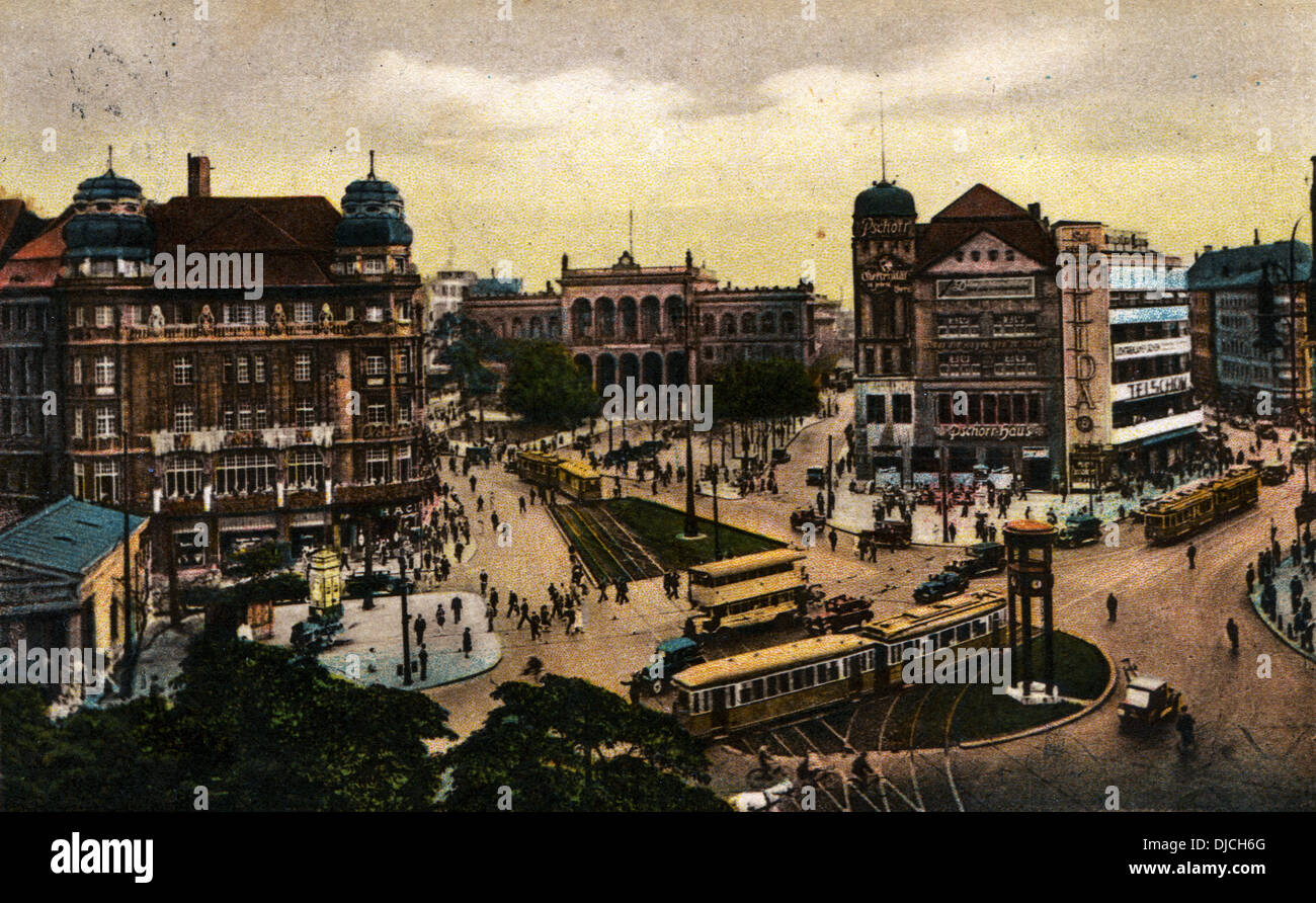 An antique aerial photo of Potsdam square, Berlin, Germany, 1908 Stock ...