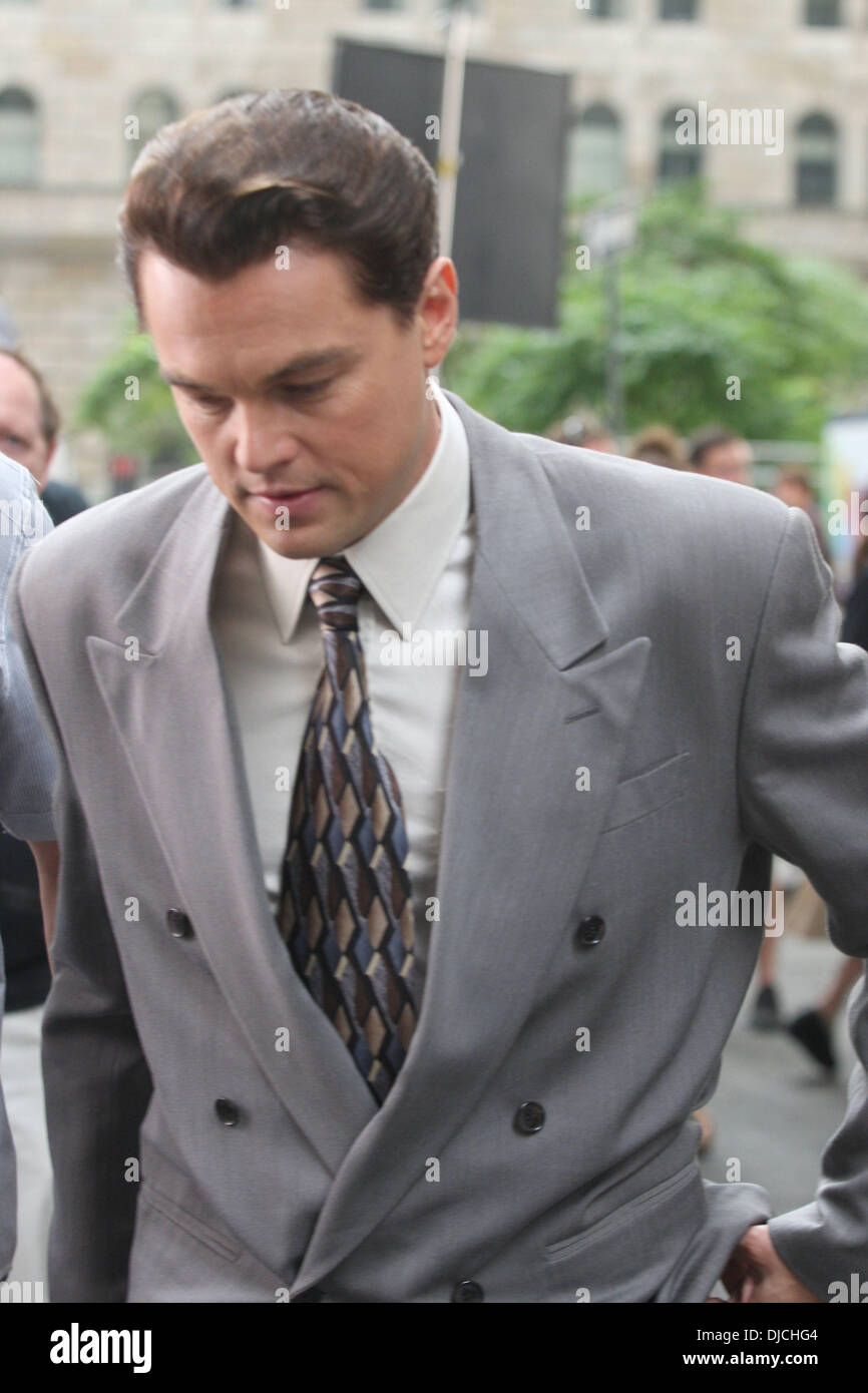 Leonardo DiCaprio filming scenes for 'The Wolf of Wall Street' in ...