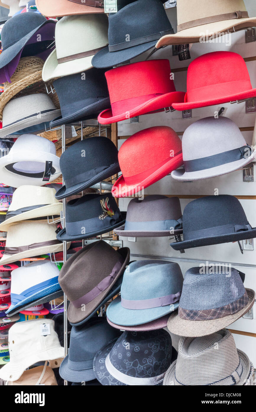 England, London, Camden, Camden Market, Hat Display Stock Photo - Alamy