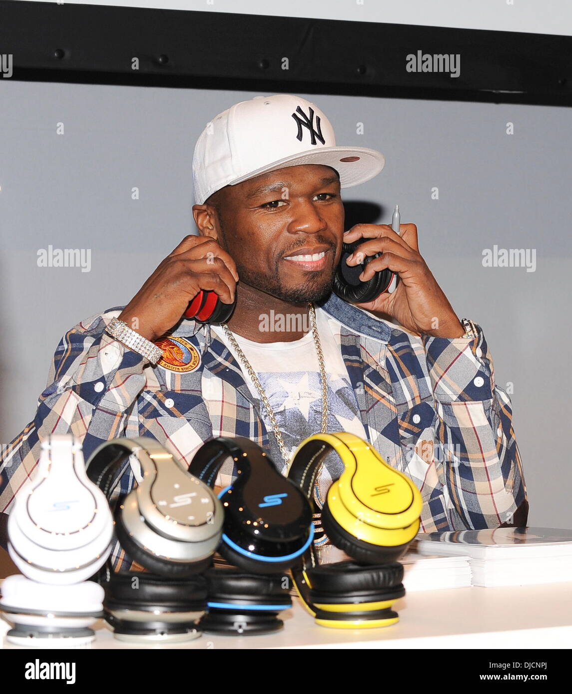 50 Cent aka Curtis Jackson promotes his range of headphones at 'Young ...