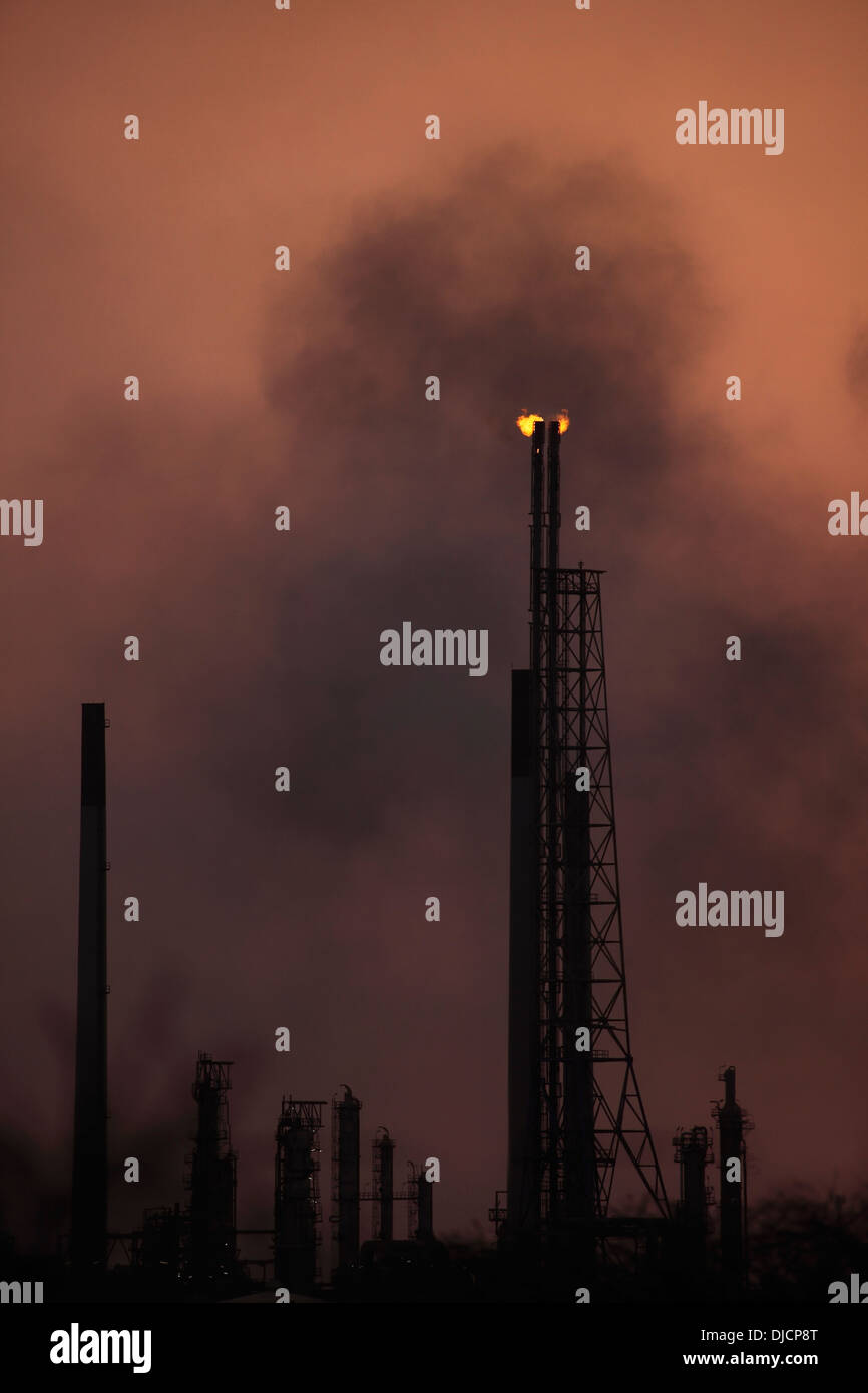 Curacao, Willemstad, Old oil refinery at dusk Stock Photo - Alamy