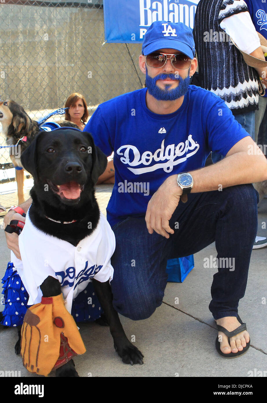 Contestant Dogs Bark in the Park held at Dodger Stadium Los Angeles ...