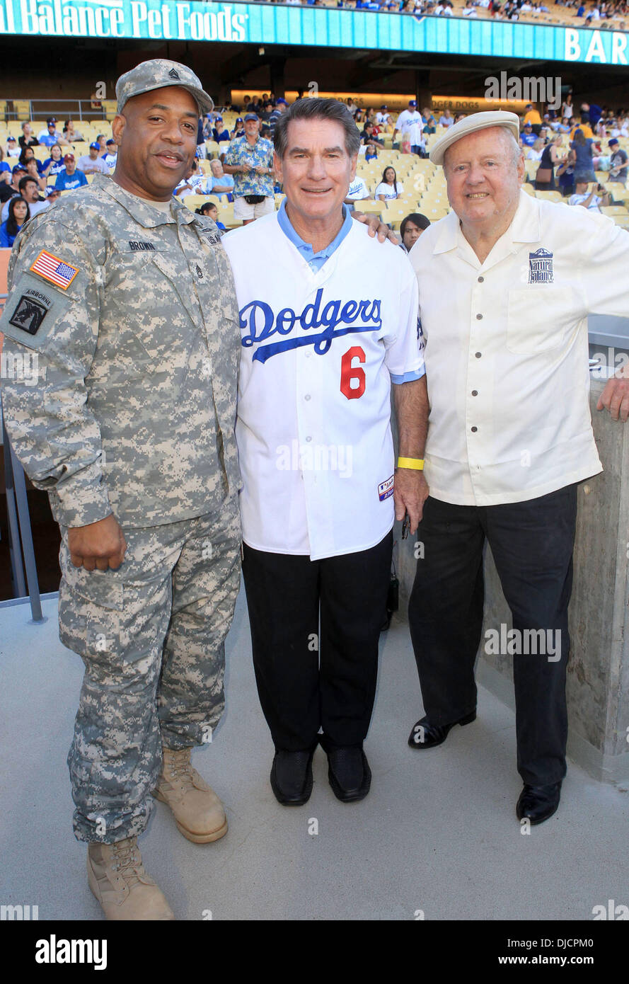 Sergeant Brown, Steve Garvey, Dick Van Patten Bark in the Park held at ...