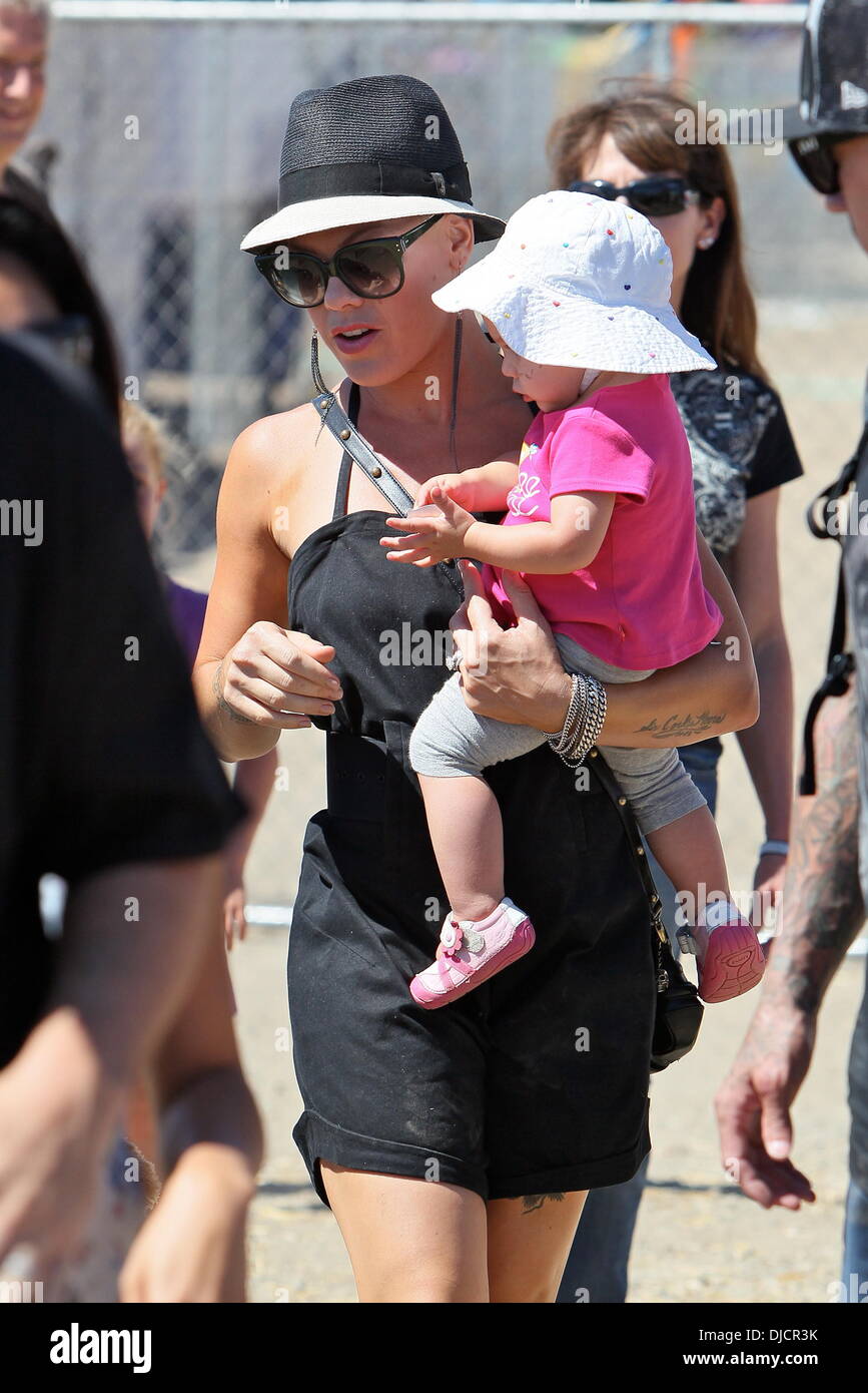 Pink aka Alecia Beth Moore and daughter Willow Sage Hart Pink enjoys a ...