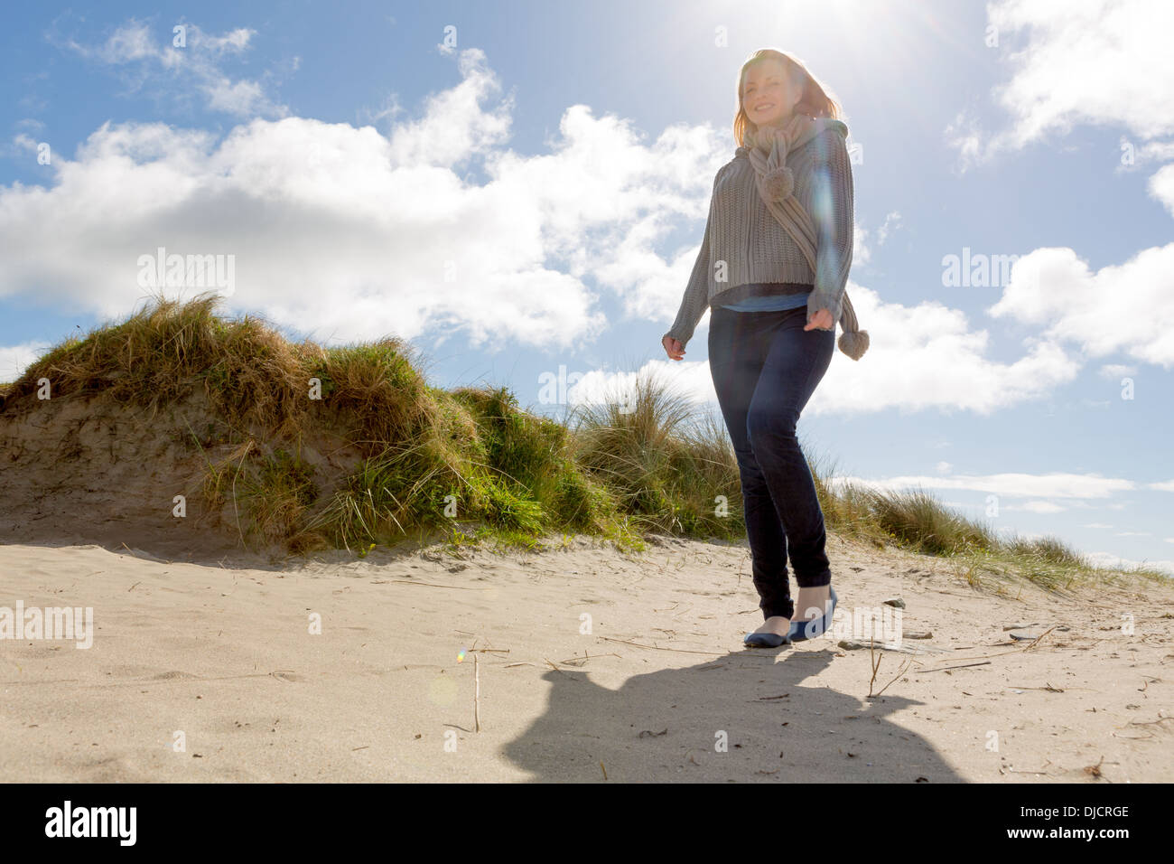 Woman beach walking hi-res stock photography and images - Alamy