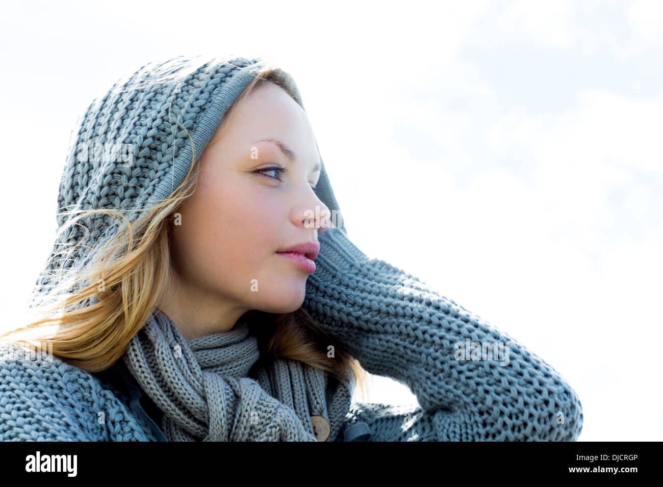 Woman wearing a scarf hi-res stock photography and images - Alamy