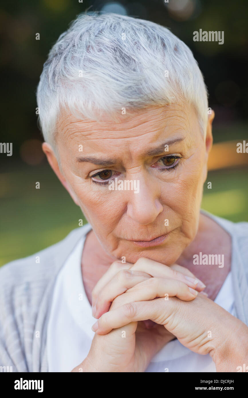 Mature short haired woman posing hi-res stock photography and images ...