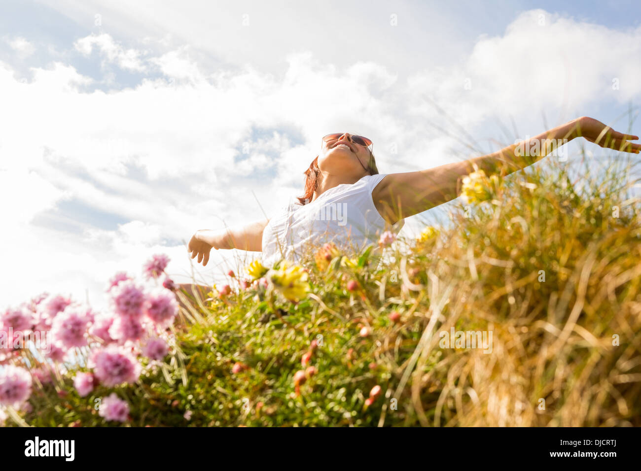 Feeling freedom happy woman hi-res stock photography and images - Alamy