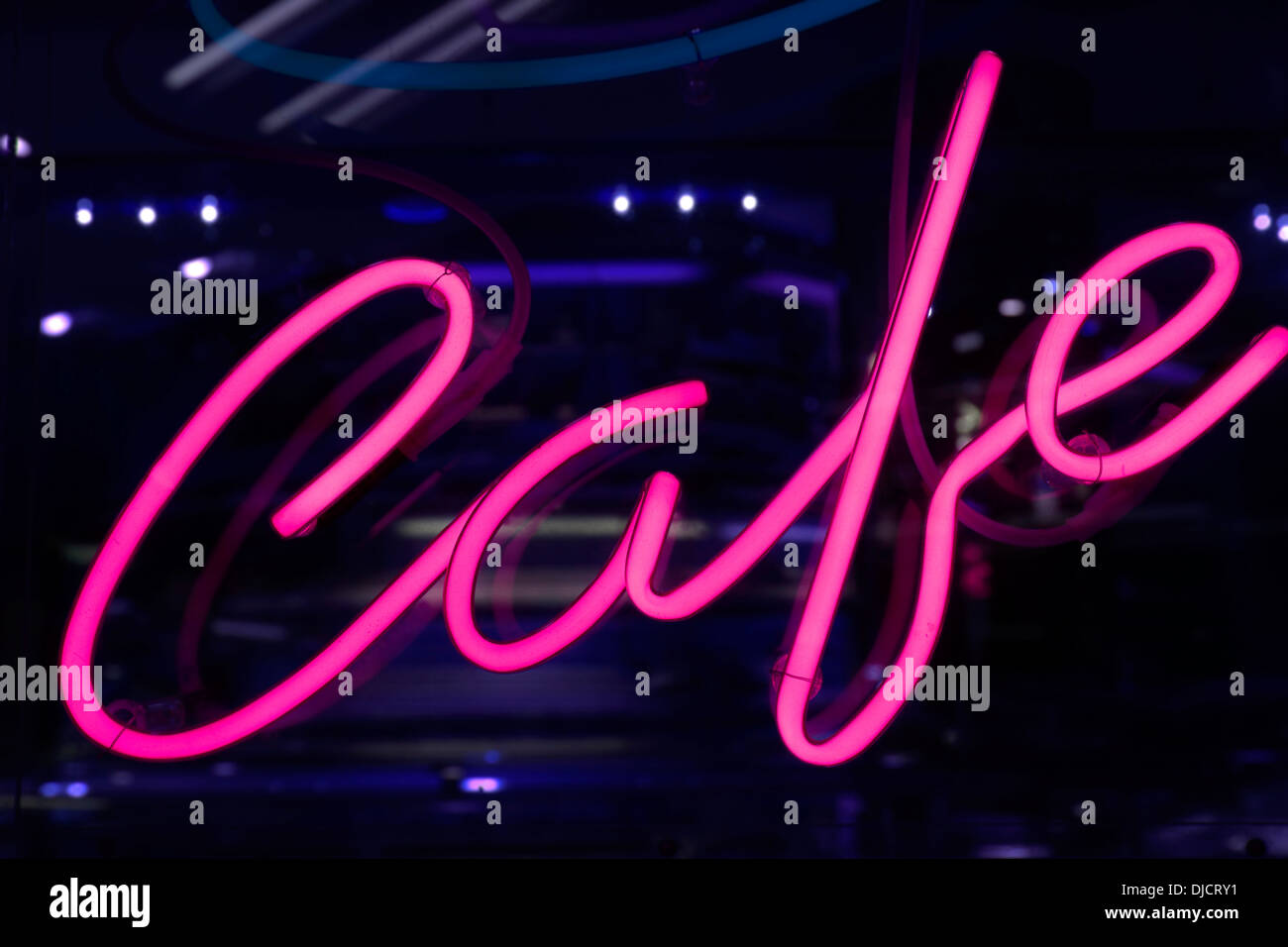Neon sign cafe Stock Photo - Alamy