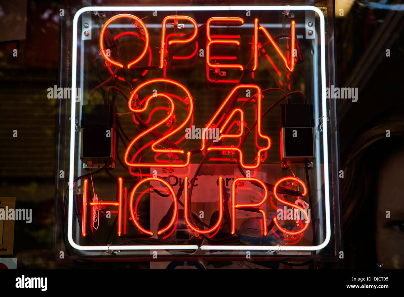 Neon sign open 24 hours Stock Photo - Alamy Neon sign open 24 hours Stock Photo - Alamy