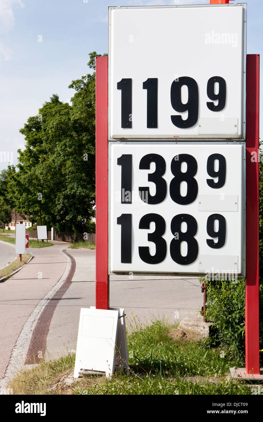 Sign showing prices in front of a gas station Stock Photo - Alamy Sign showing prices in front of a gas station Stock Photo - Alamy