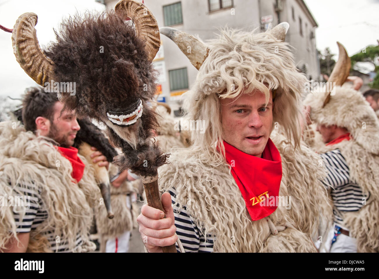 Europe, Croatia, Kvarner region, Matulji, parade of the Zvoncari, the ...