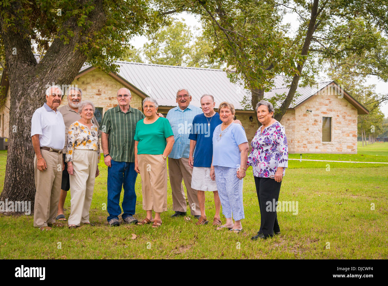 USA, Texas, Group foto of senior citizens at reunion meeting Stock ...