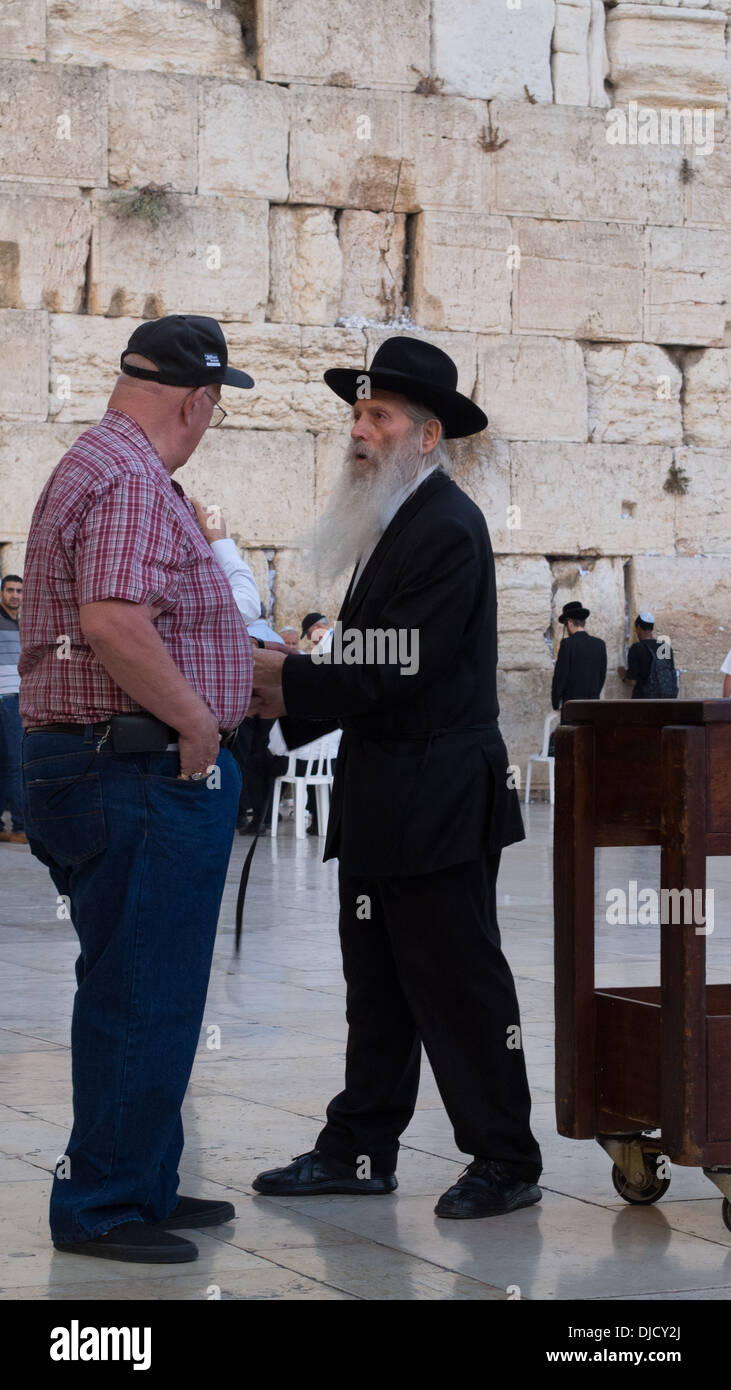 Conversation near the Wailing Wall aka Western Wall aka Kotel ...