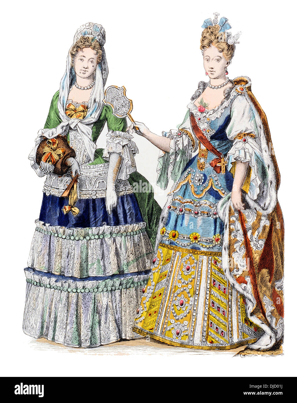 Early 18th century XVIII German (Left to right) Duchess of Holstein ...