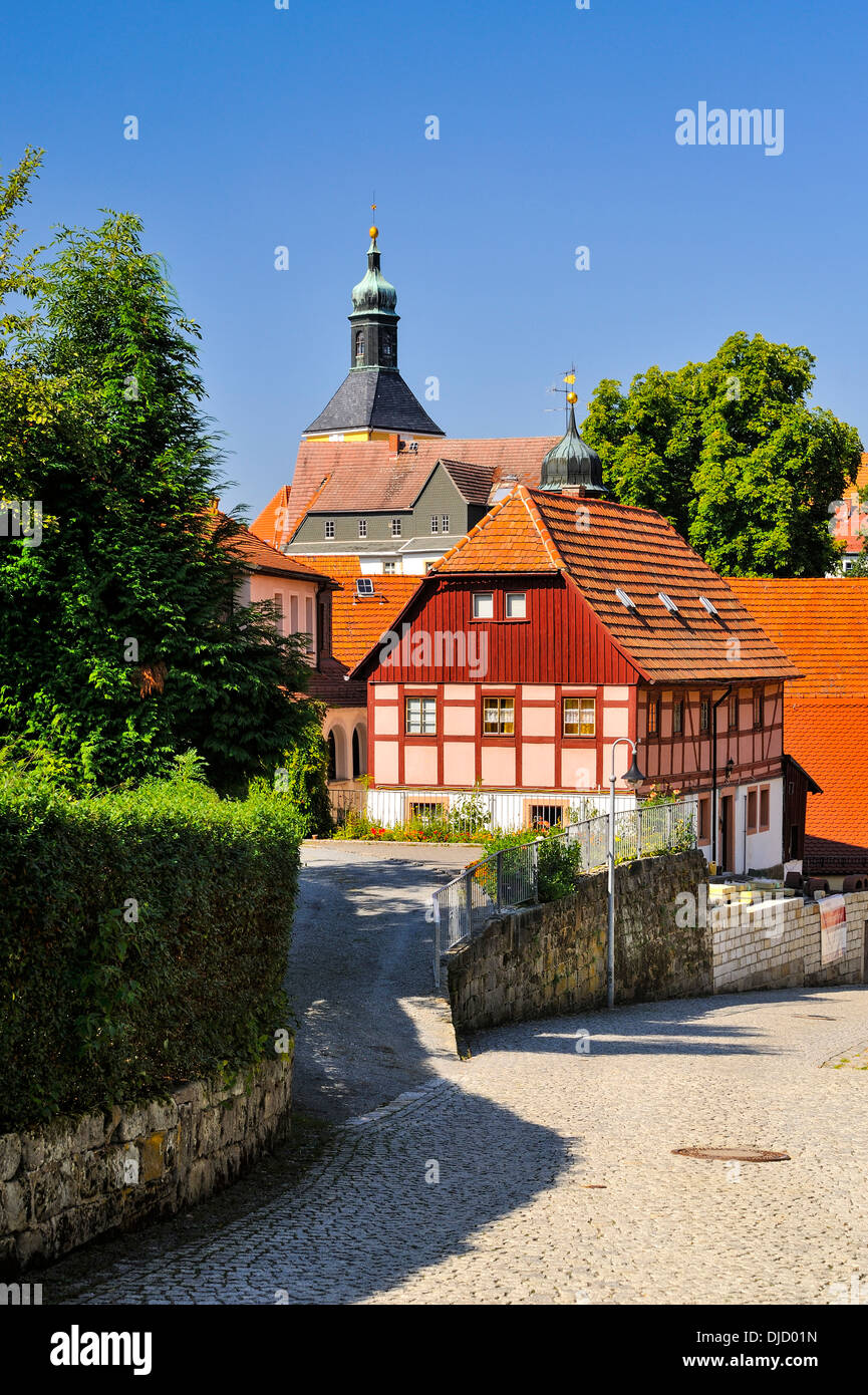 Germany, Saxony, Hohnstein, Townscape with parish church Stock Photo ...